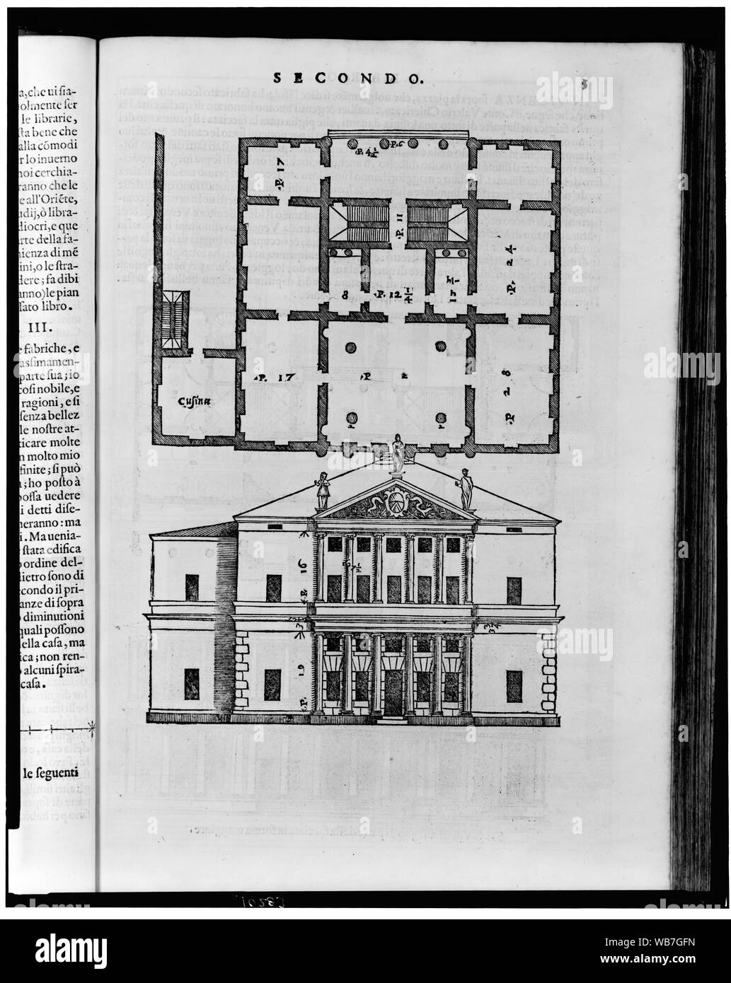 Floor plan and elevation of a classical style house Abstract/medium: 1 ...
