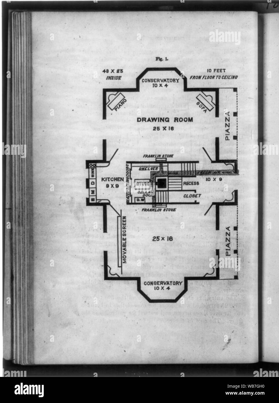 Floor plan of first floor of home Abstract/medium: 1 print Stock Photo ...