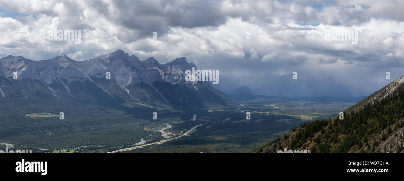 Beautiful Panoramic View of Canadian Rocky Mountain Landscape during a ...