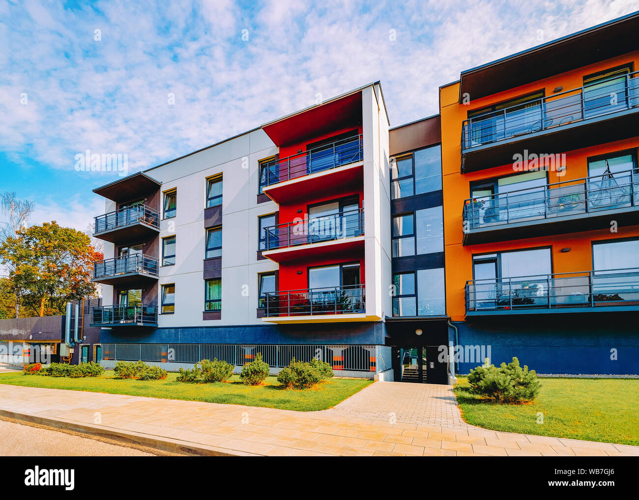 Modern flat apartment building real estate, architecture concept ...