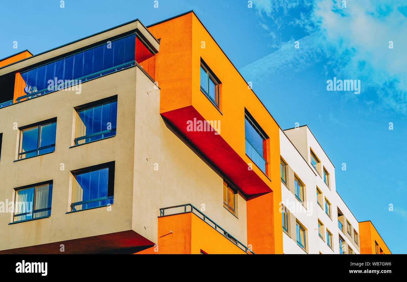 Modern house and home residential building complex real estate concept ...