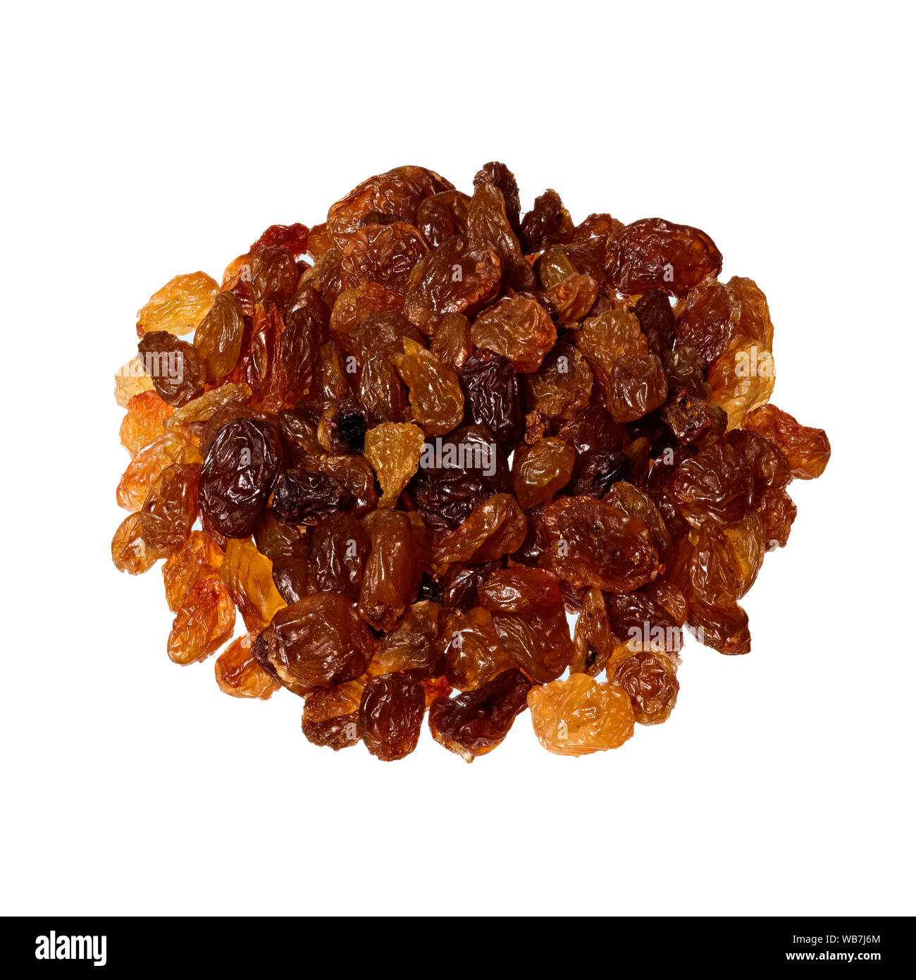 Organic dried Raisins isolated on white background. Pile of dark ...