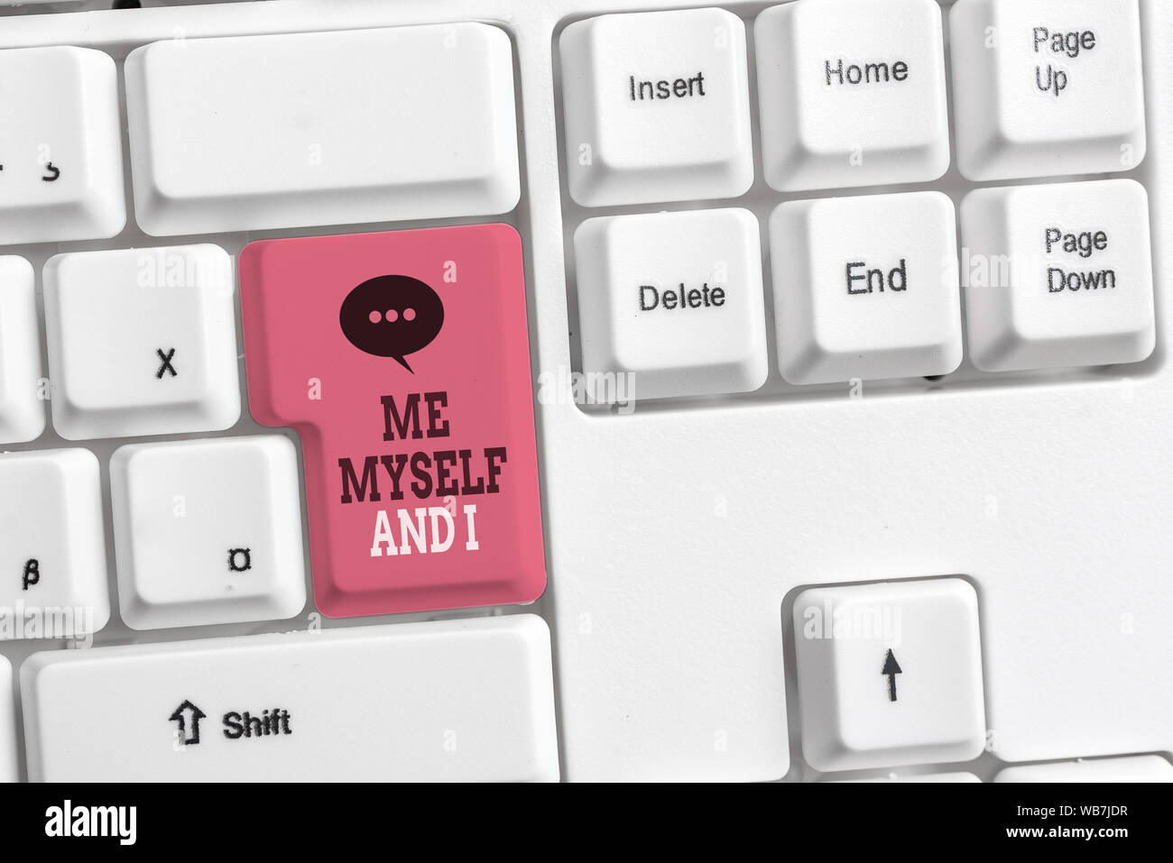 Text sign showing Me Myself And I. Business photo showcasing used by ...