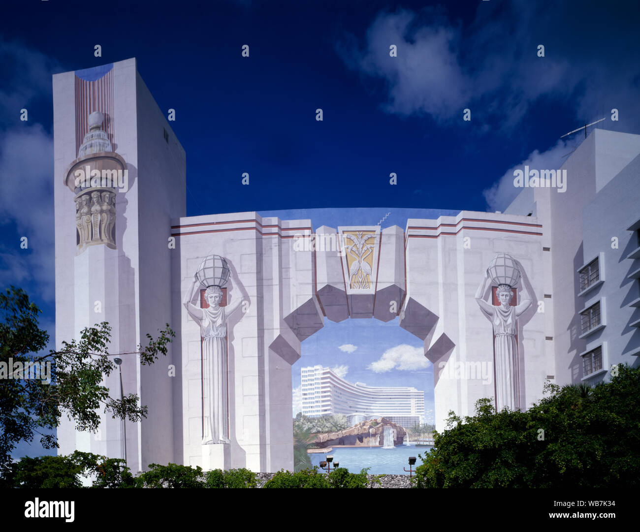 Fontainebleu Hotel mural in Miami Beach, Florida Stock Photo - Alamy