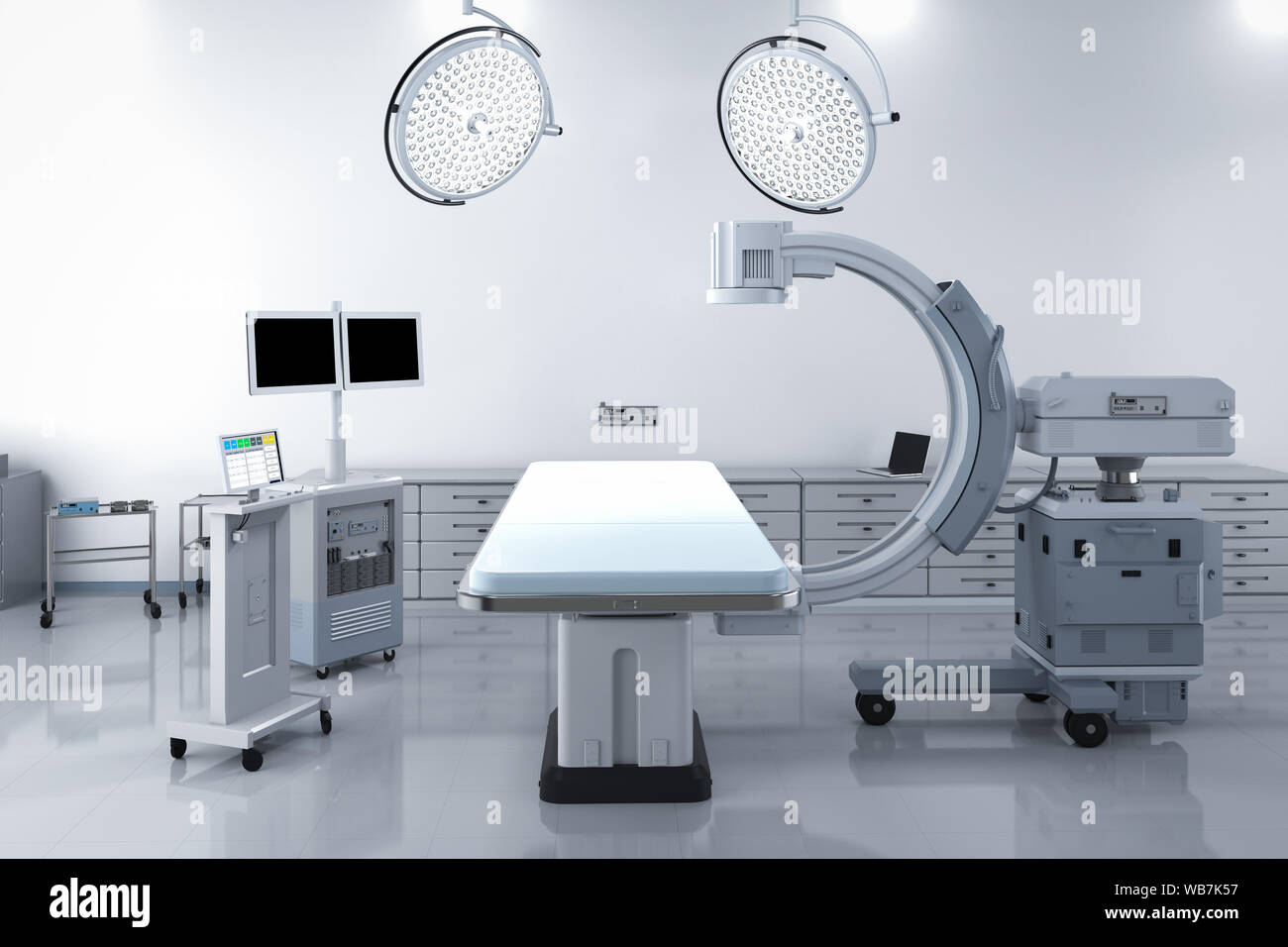 3d rendering C-Arm scan machine with empty bed Stock Photo - Alamy