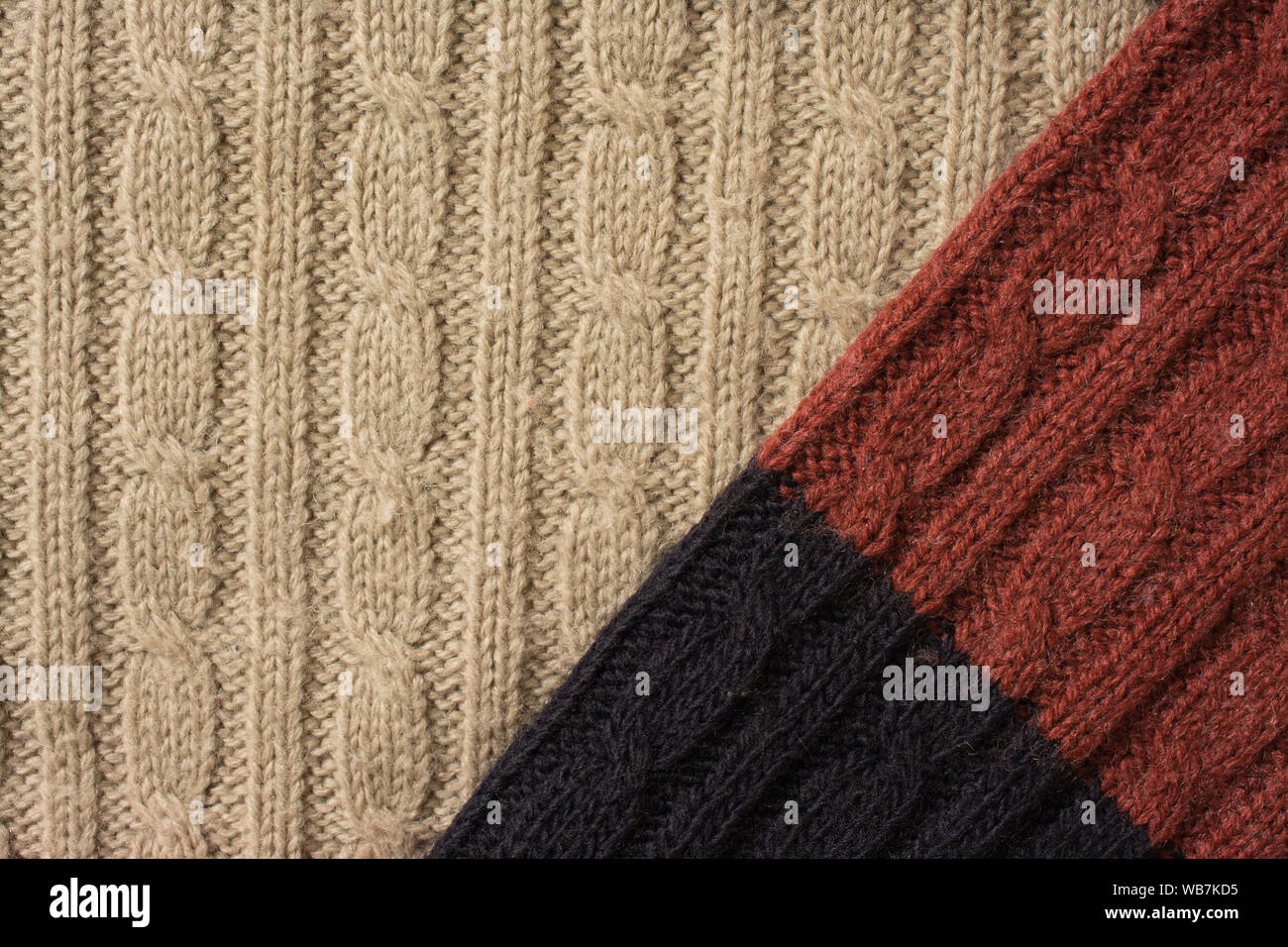 highly detailed needlework wool fabric, close up wool texture ...