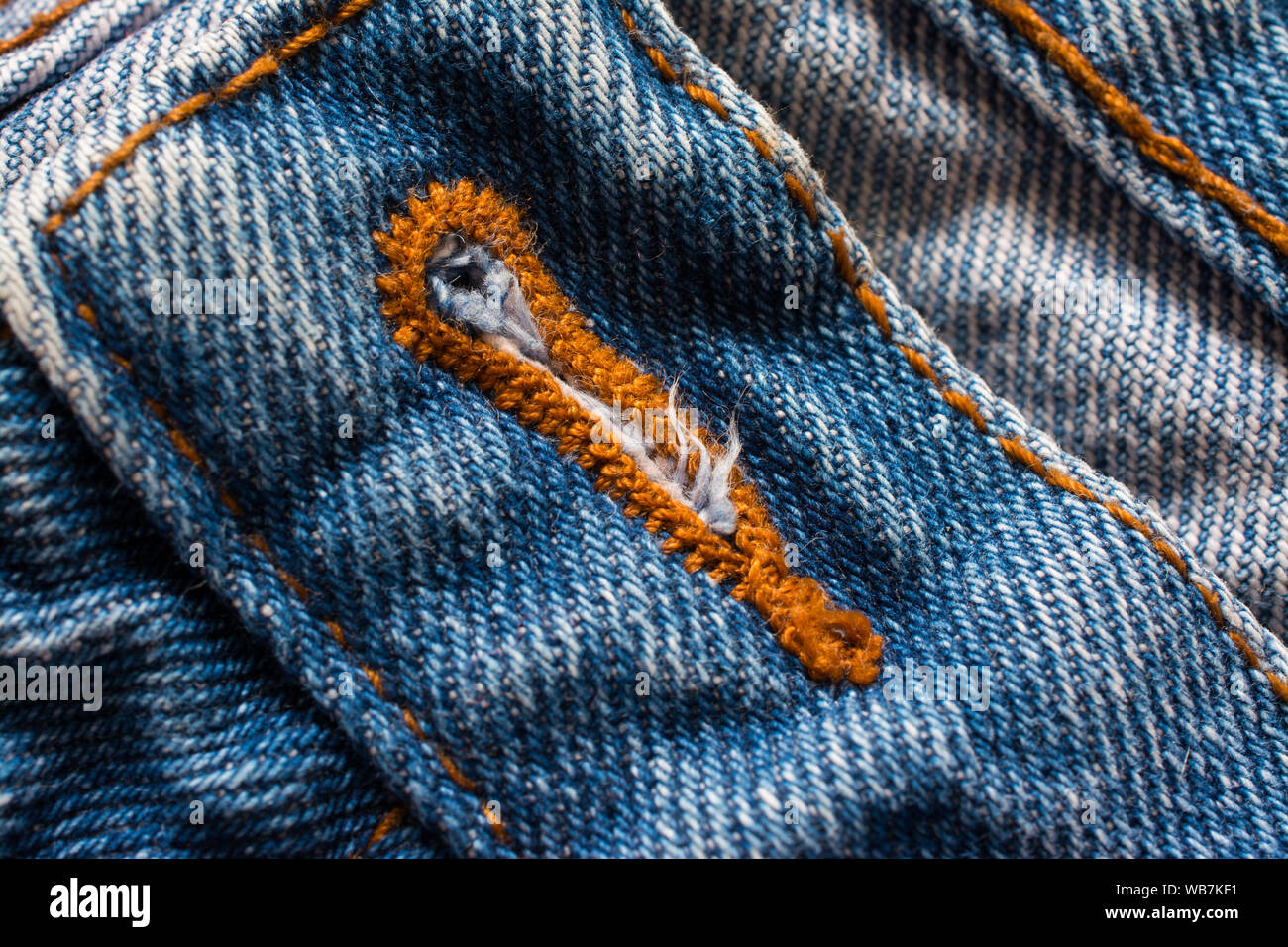 Denim jeans texture, cotton fabric. Pocket and rivet. Textile ...