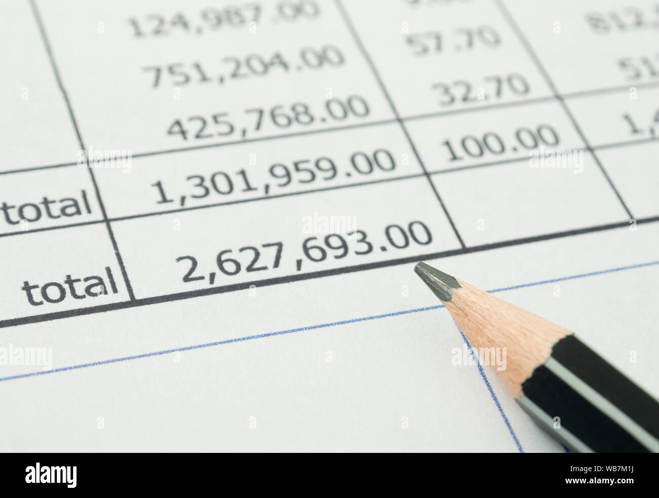 Analysis of data from the accounting numbers Stock Photo - Alamy