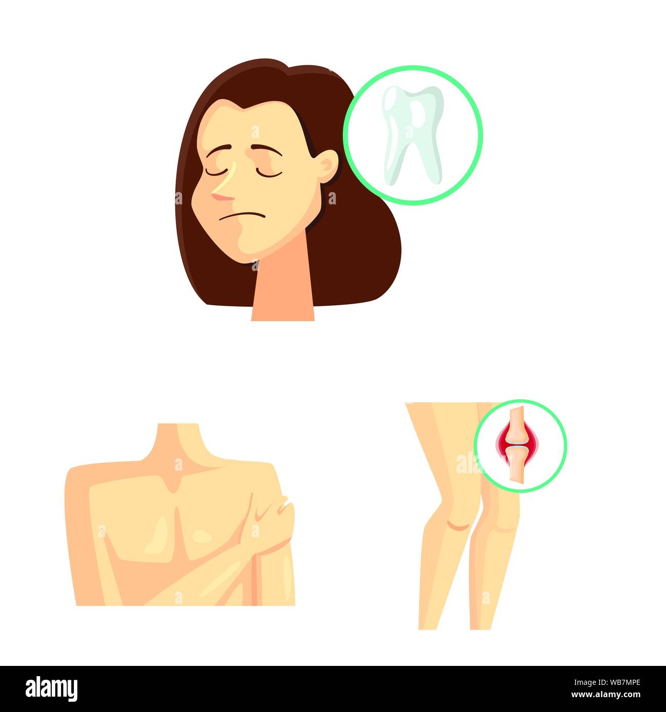 Vector design of pain and disease symbol. Collection of pain and injury ...
