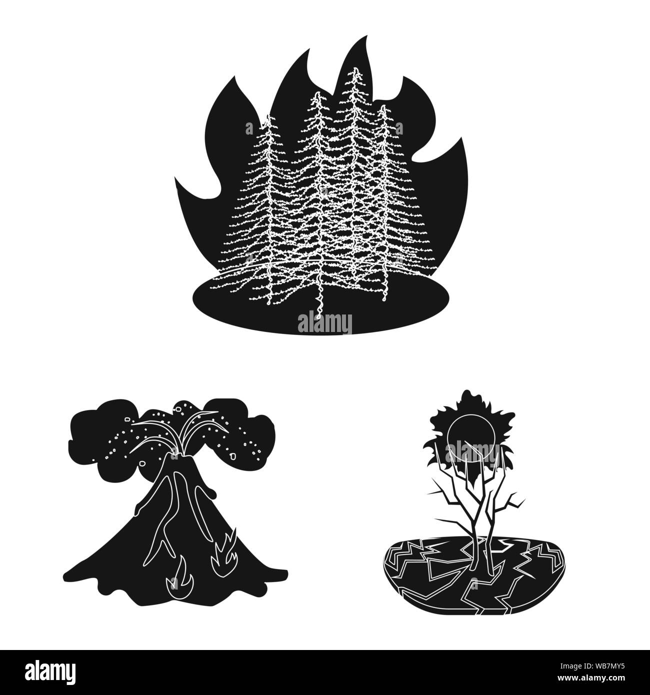 Vector design of calamity and crash logo. Set of calamity and disaster ...