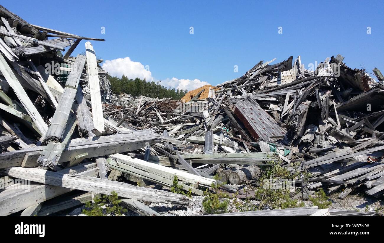 scrap wood and abandoned logs Stock Photo - Alamy
