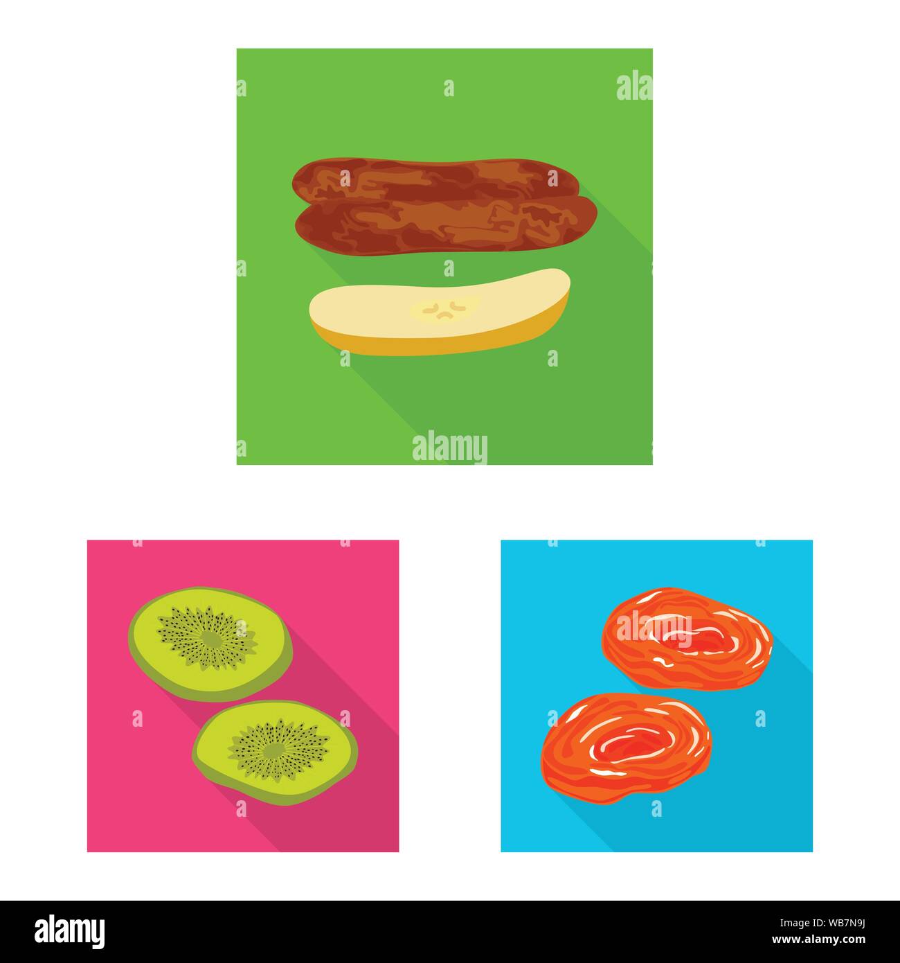 Vector design of fruit and dried sign. Collection of fruit and food ...