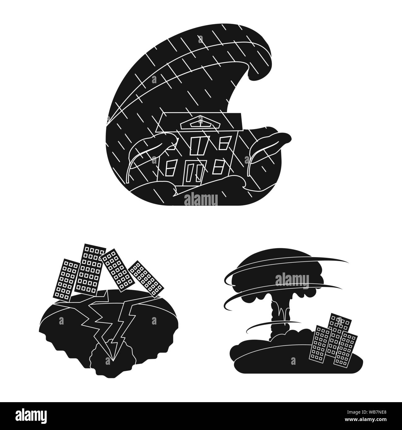 Vector design of calamity and crash icon. Collection of calamity and ...