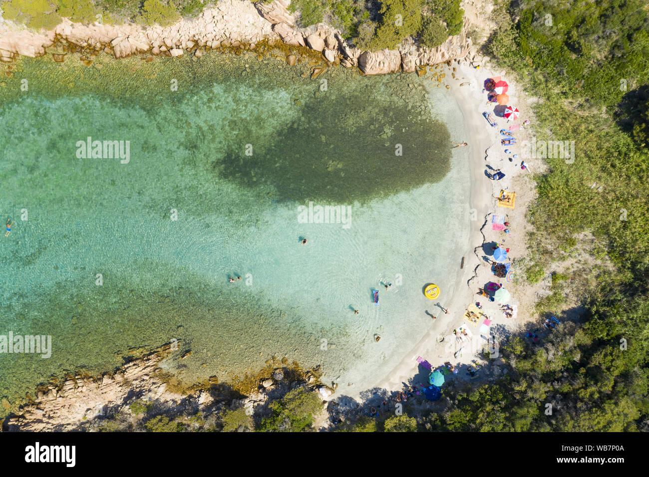 View from above, stunning aerial view of a beautiful beach full of ...