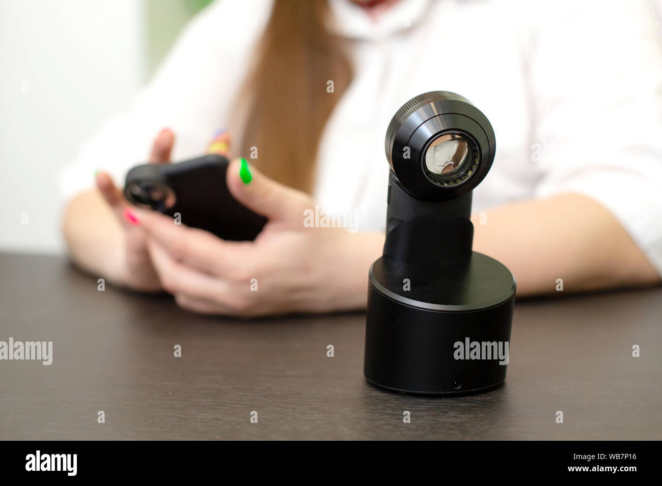 Professional digital dermatoscope on the table by a dermatologist Stock ...