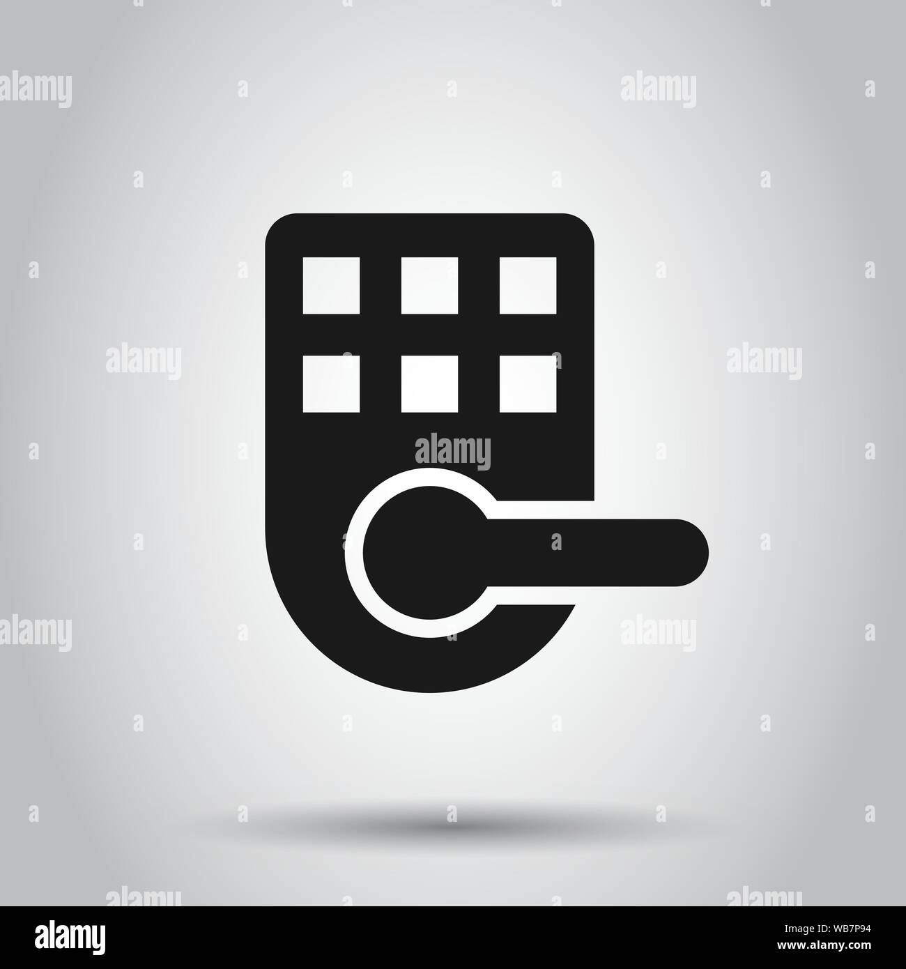 Wireless door lock sign icon in flat style. Smart home vector ...