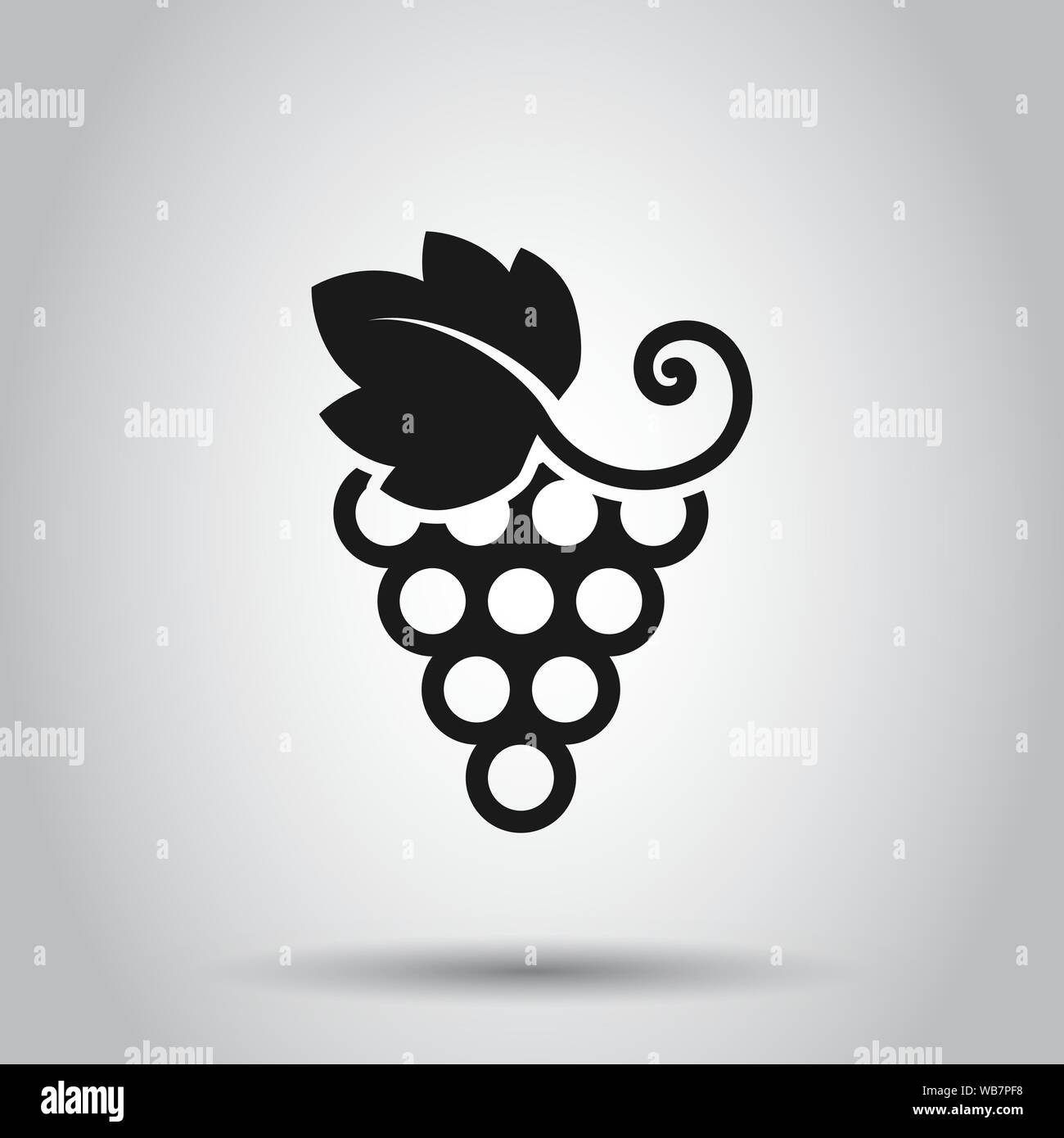 Grape fruits sign icon in flat style. Grapevine vector illustration on ...