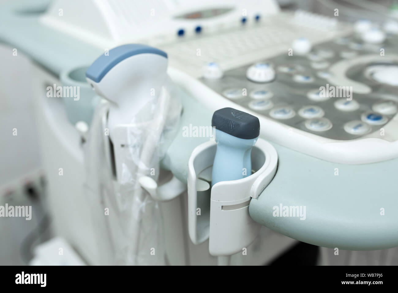 Medical equipment background, close up ultrasound device Stock Photo ...
