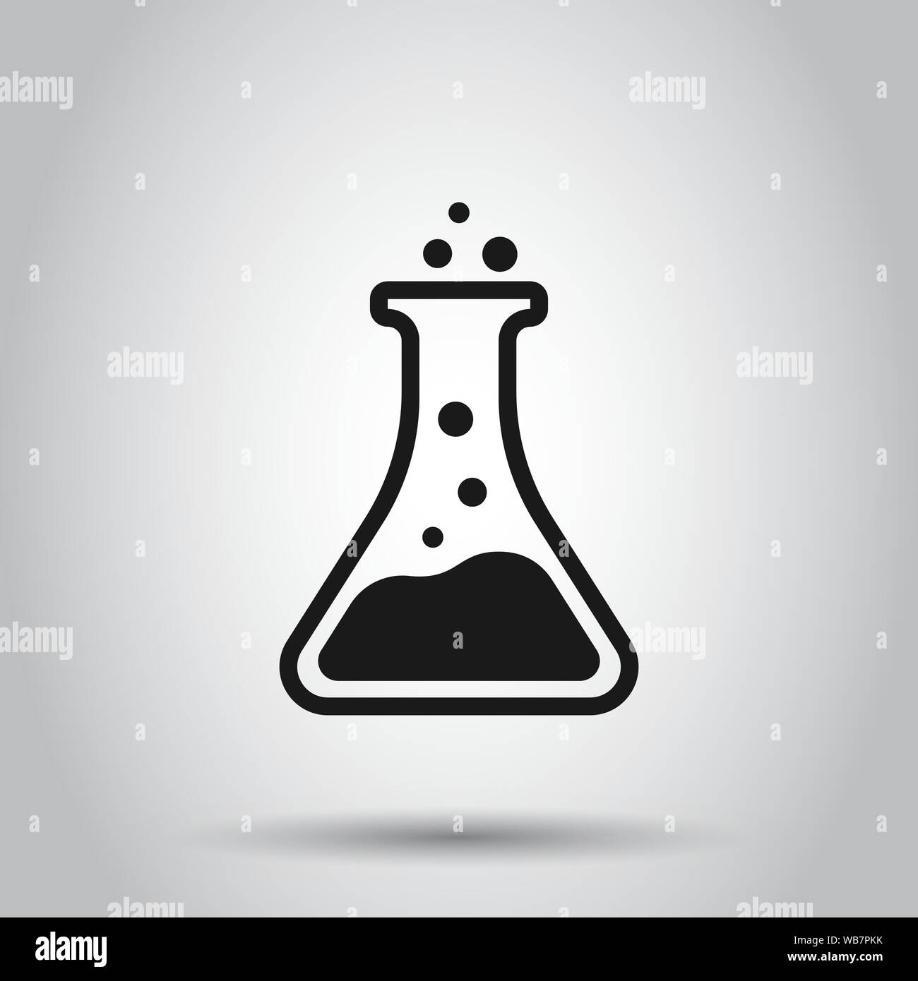 Chemistry beakers sign icon in flat style. Flask test tube vector ...
