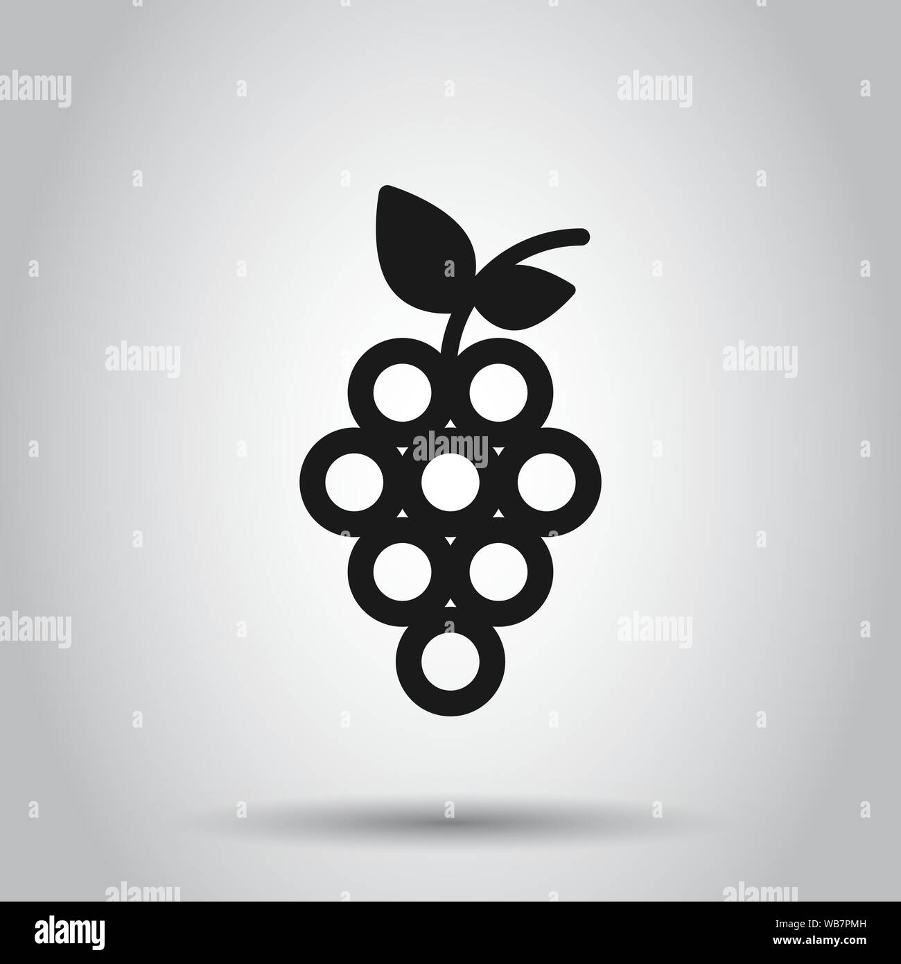 Grape fruits sign icon in flat style. Grapevine vector illustration on ...
