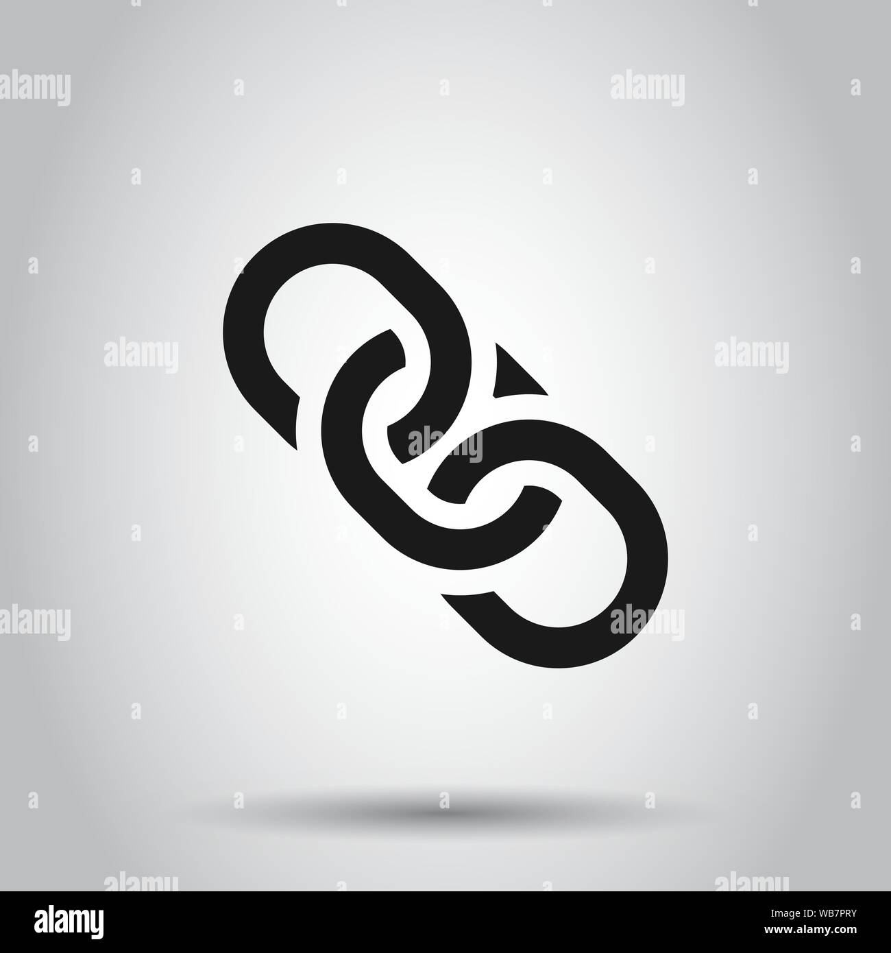 Chain sign icon in flat style. Link vector illustration on isolated ...
