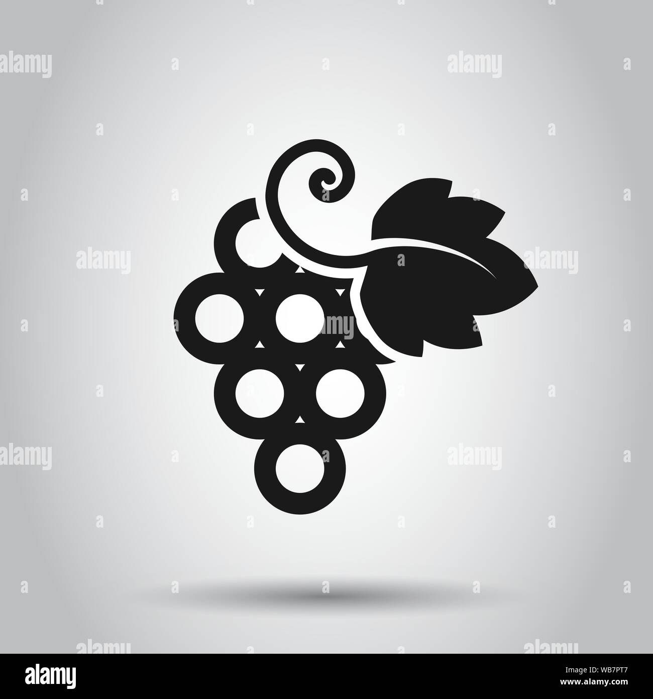 Grape fruits sign icon in flat style. Grapevine vector illustration on ...