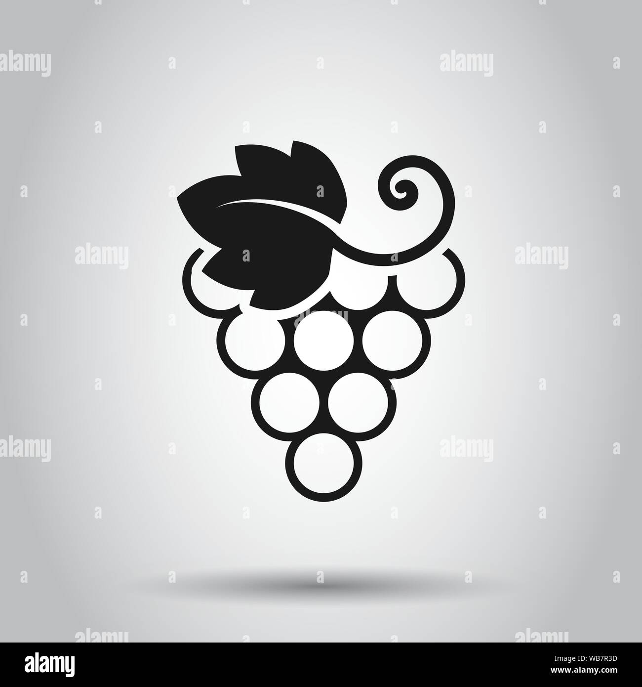 Grape fruits sign icon in flat style. Grapevine vector illustration on ...