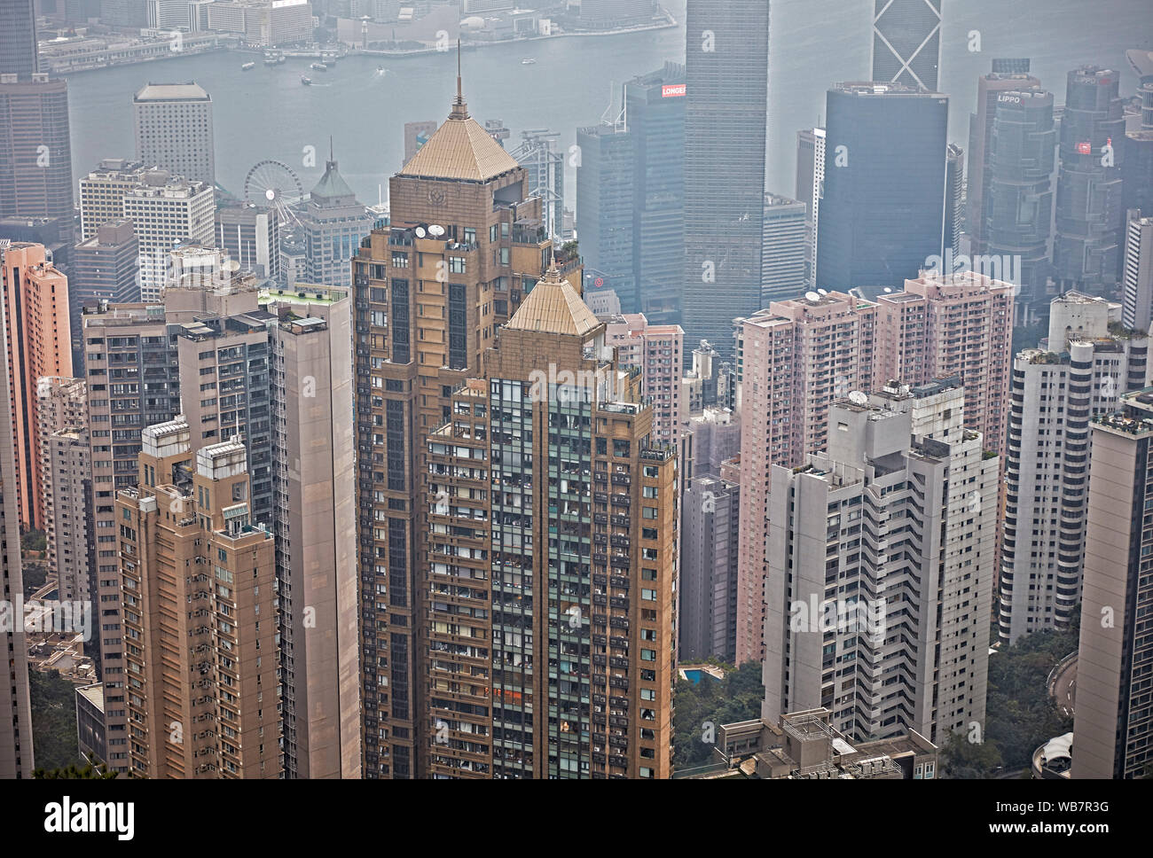 High-rise buildings in Central District as seen from Victoria Peak on a ...