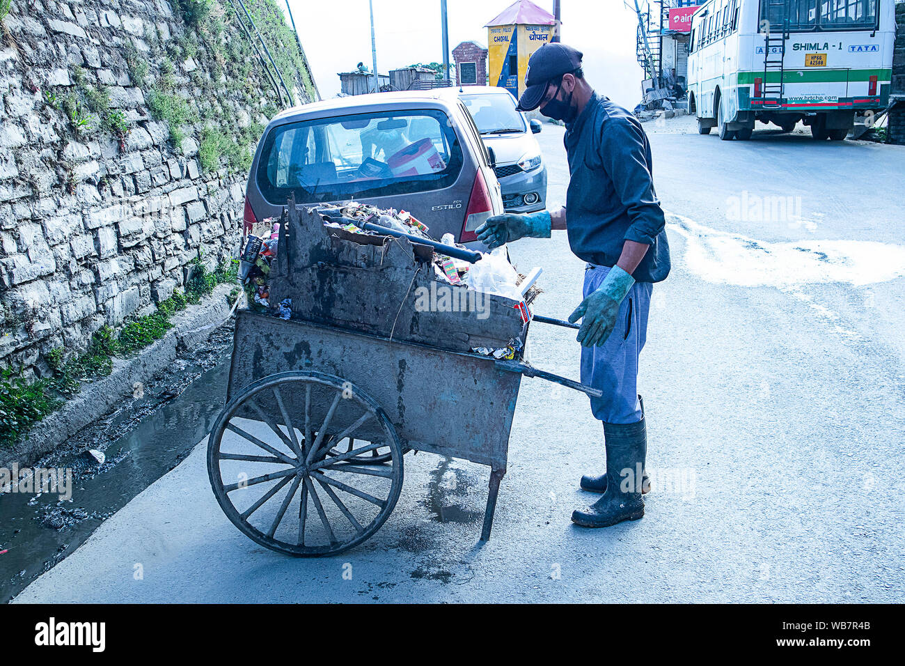 shimla, Himachal Pradesh, india - July 20th, 2019: Indian Asian Garbage ...