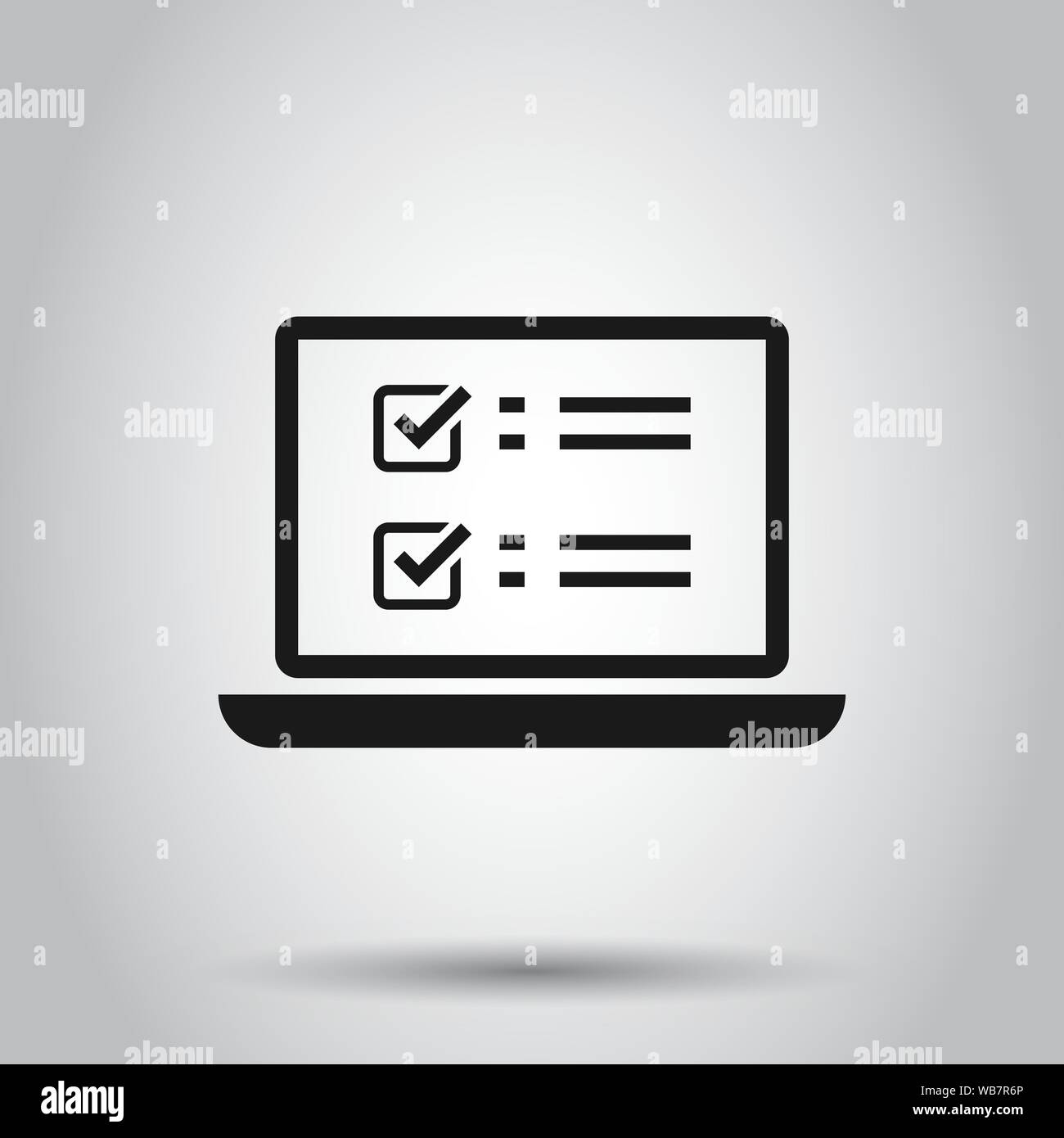 Online survey sign icon in flat style. Questionnaire vector ...
