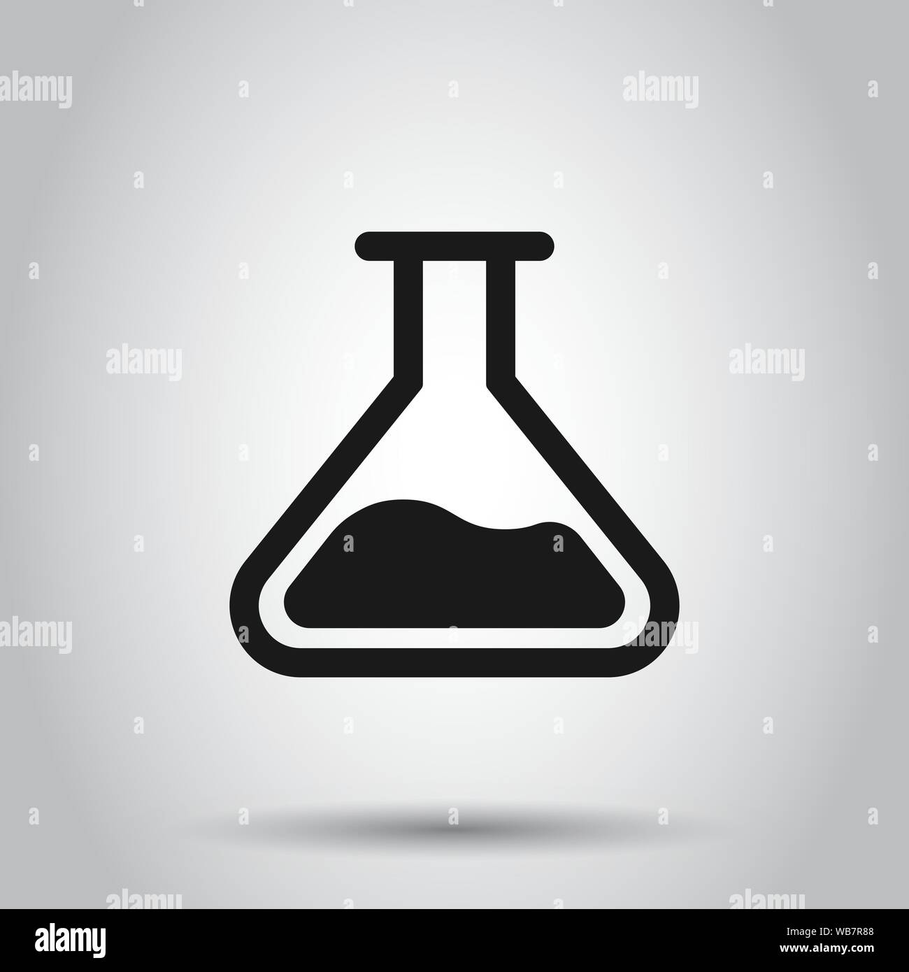 Chemistry beakers sign icon in flat style. Flask test tube vector ...