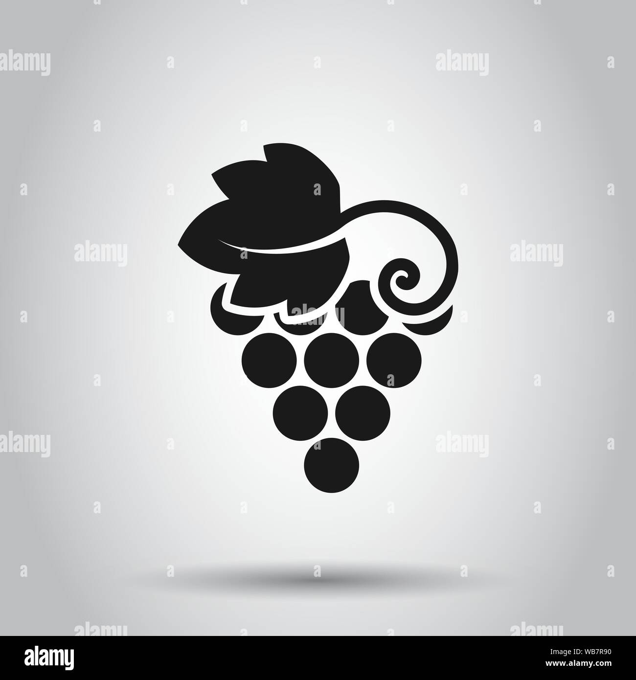 Grape fruits sign icon in flat style. Grapevine vector illustration on ...
