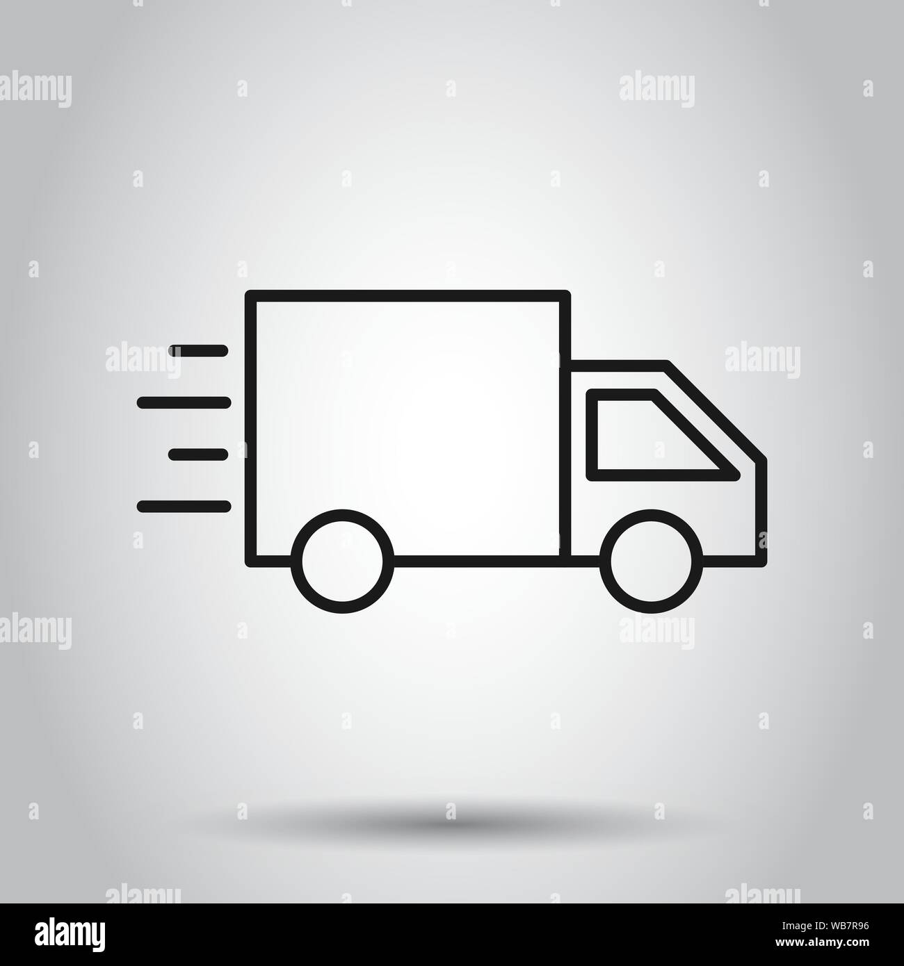Delivery truck sign icon in flat style. Van vector illustration on ...