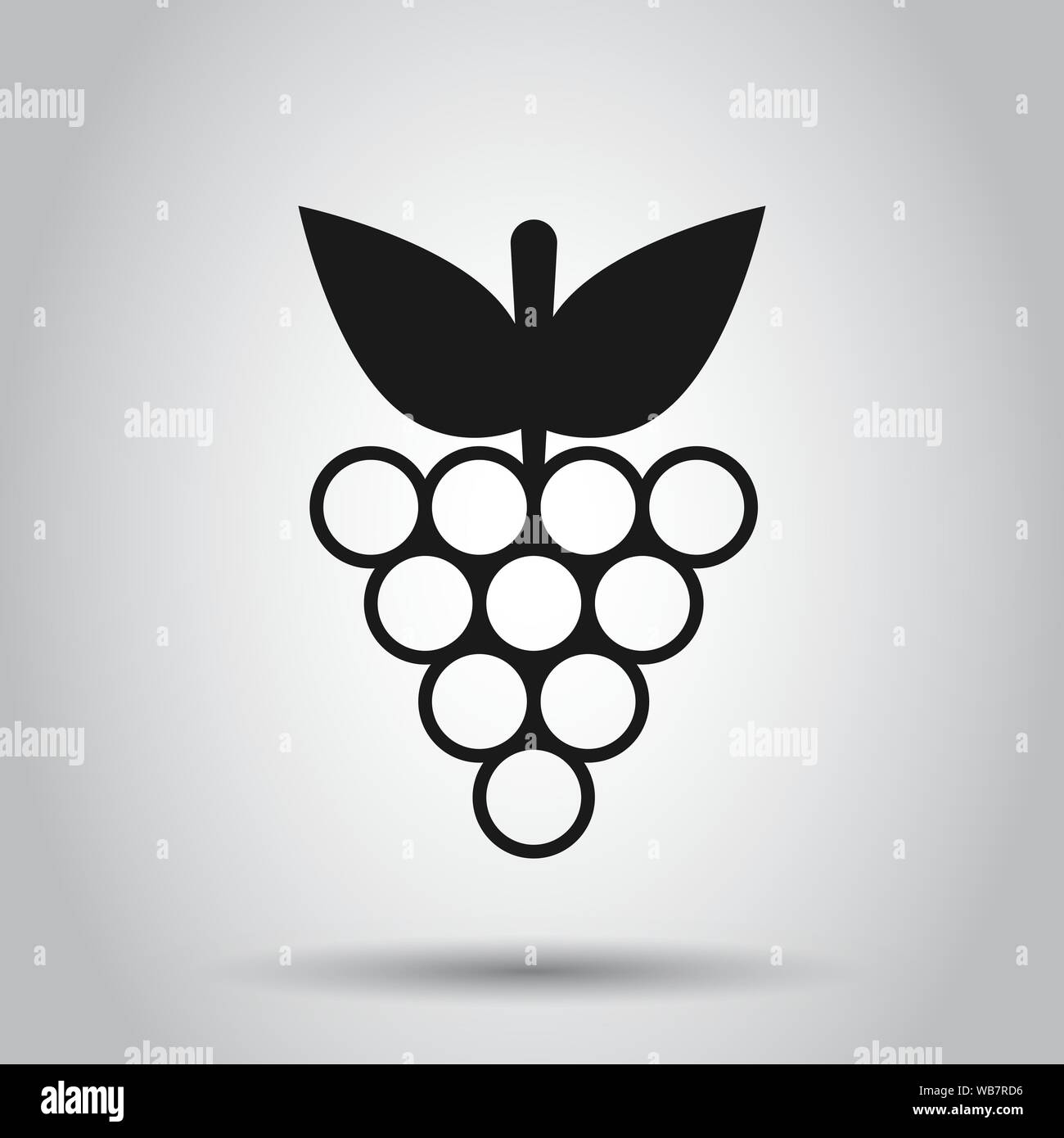 Grape fruits sign icon in flat style. Grapevine vector illustration on ...