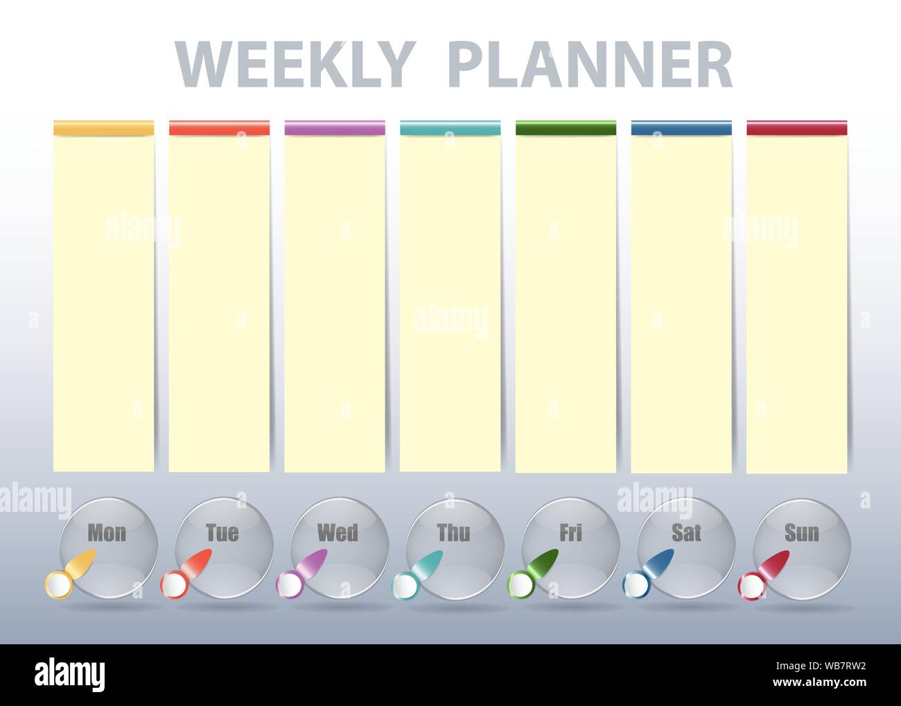 Weekly planner template vector on the blue gradient background Stock ...