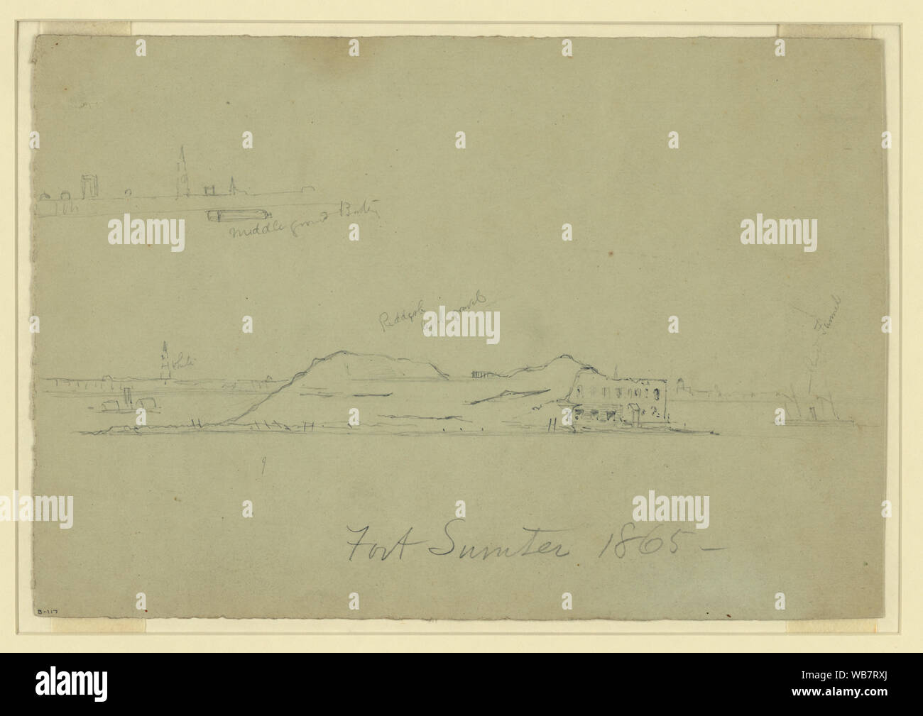 Fort Sumter 1865 Abstract/medium: 1 drawing on green paper : pencil ...