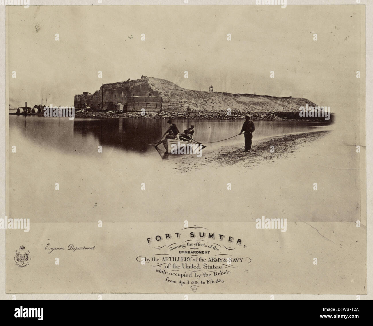 Fort Sumter, showing the effects of the bombardment by the artillery of ...