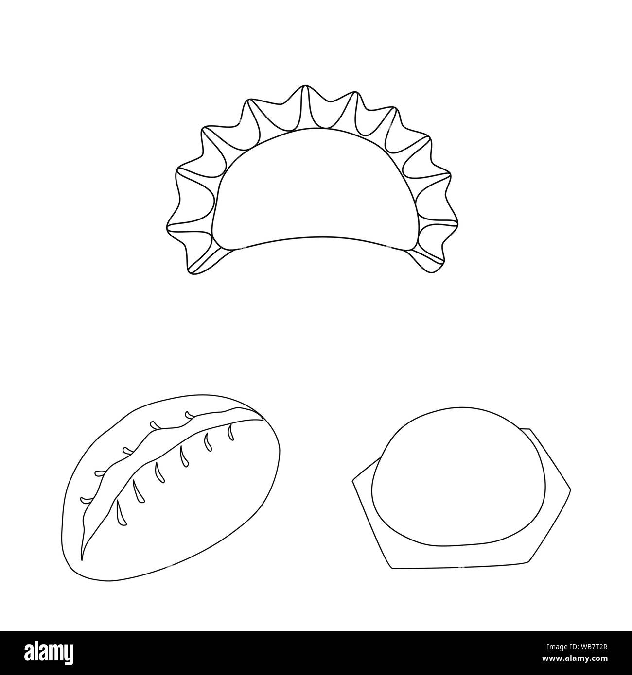 Vector illustration of food and dish sign. Collection of food and ...