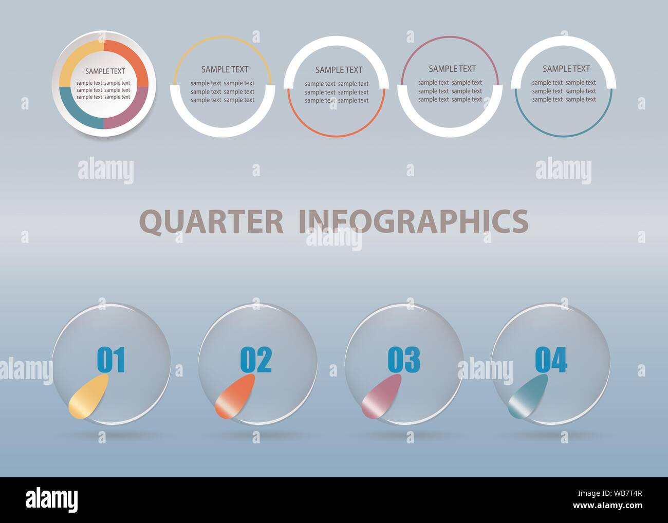 Quarter infographics template vector ready for your text Stock Vector ...