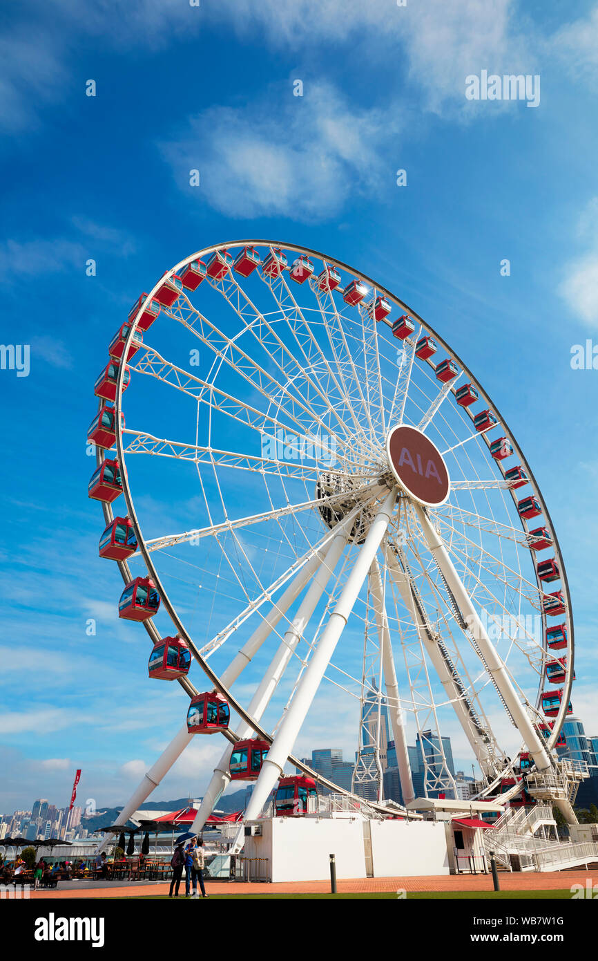 Hong Kong Observation Wheel at Central Waterfront. Hong Kong, China ...
