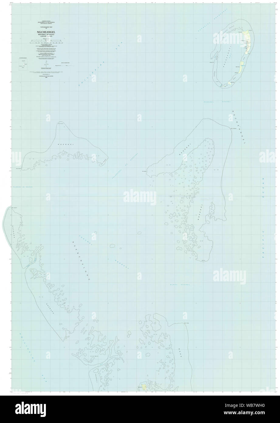 USGS TOPO Map Republic of Palau PW Ngcheangel 363624 1984 25000 ...