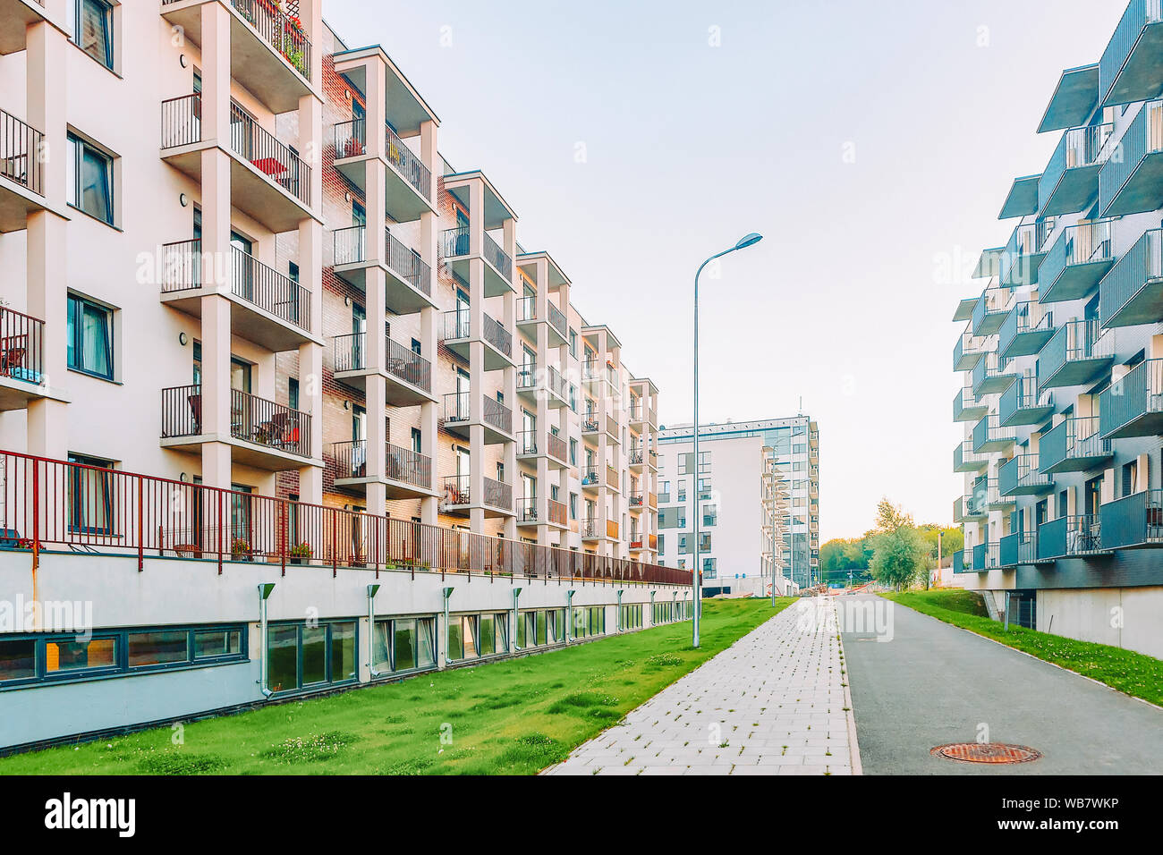 Block of new apartment buildings Stock Photo - Alamy
