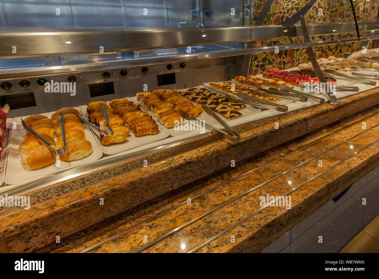Pastries and desserts on a pastry counter Stock Photo - Alamy