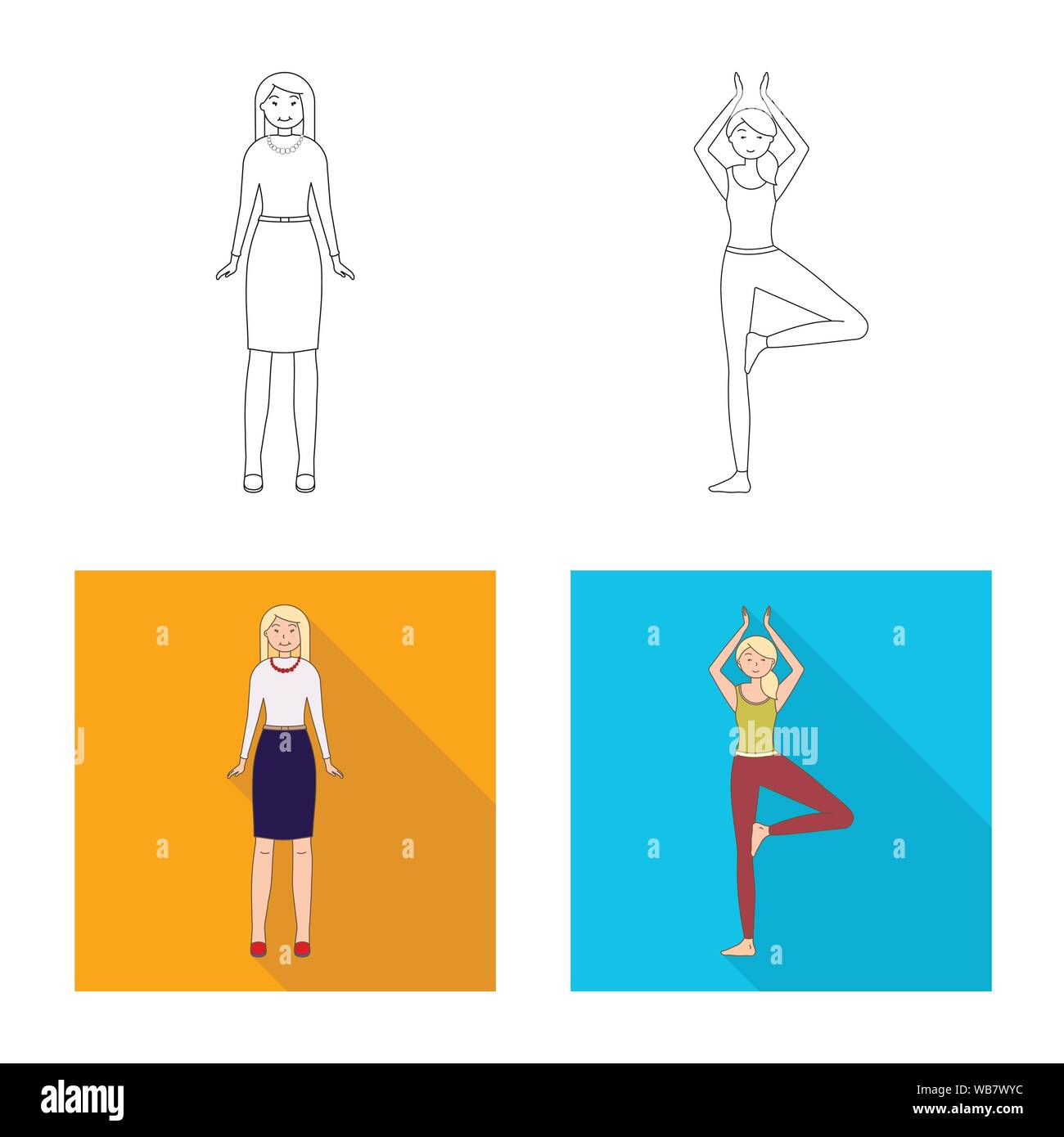 Vector design of posture and mood logo. Collection of posture and ...