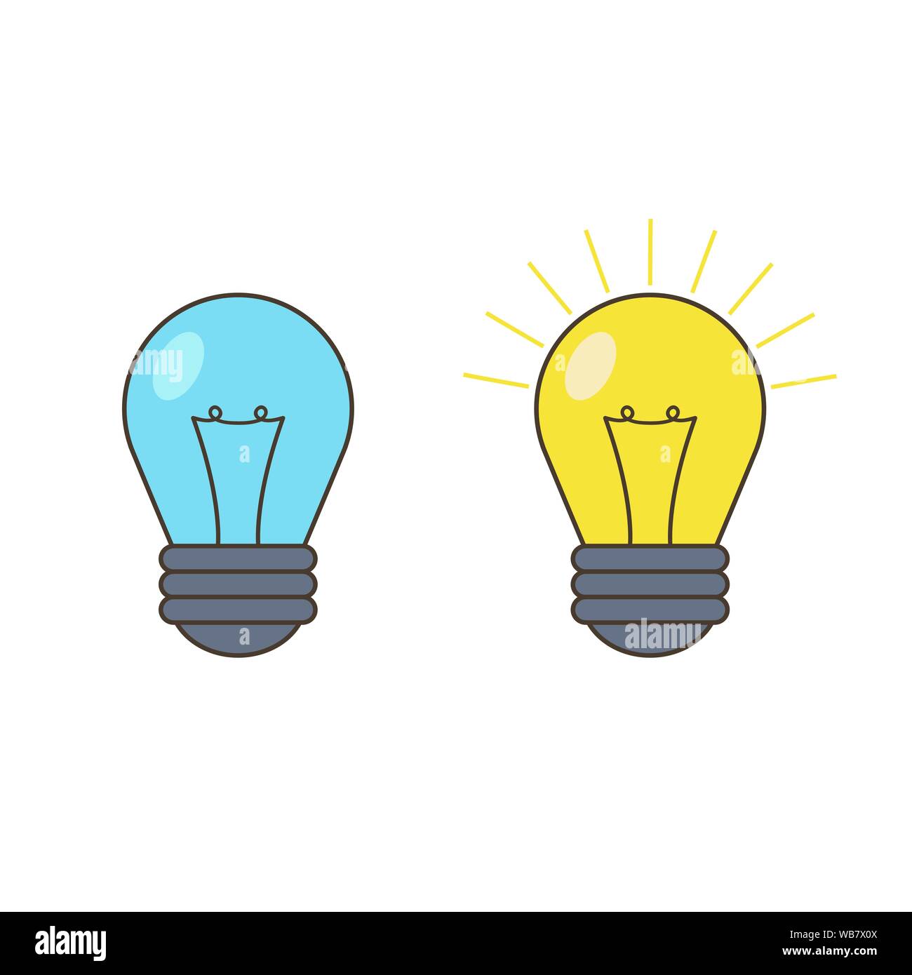 Illustration of light bulbs. Idea symbol. Vector illustration. EPS10 ...