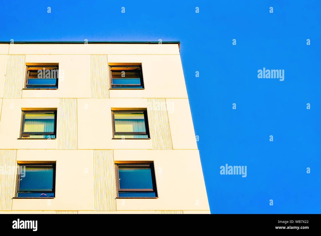 Residential apartment home facade and an empty place for the copy space ...