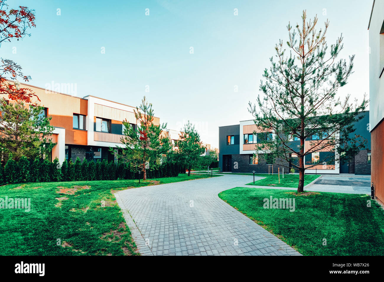Residential Apartment home facade architecture and outdoor facilities ...