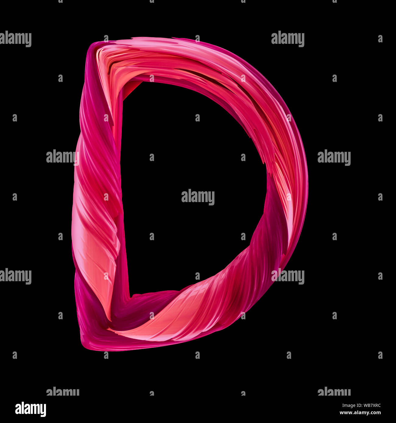 Alphabet candy twisted style art and illustration letter D. 3D ...