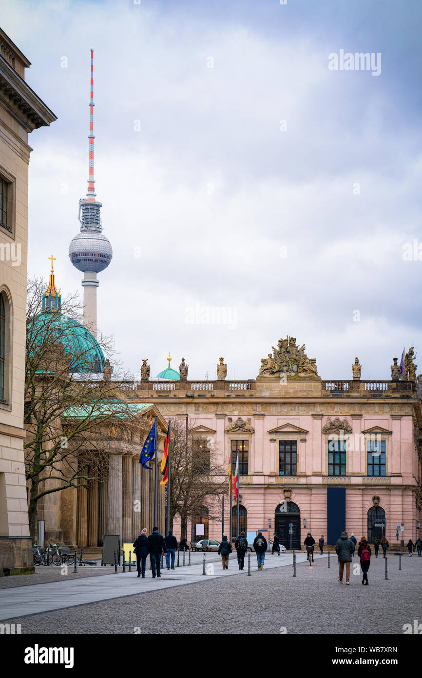 People on the street at Deutsches Historisches Museum in German City ...