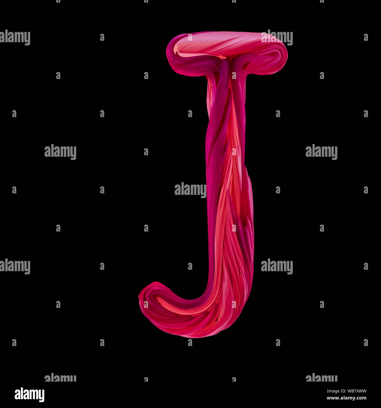Alphabet candy twisted style art and illustration letter J. 3D ...